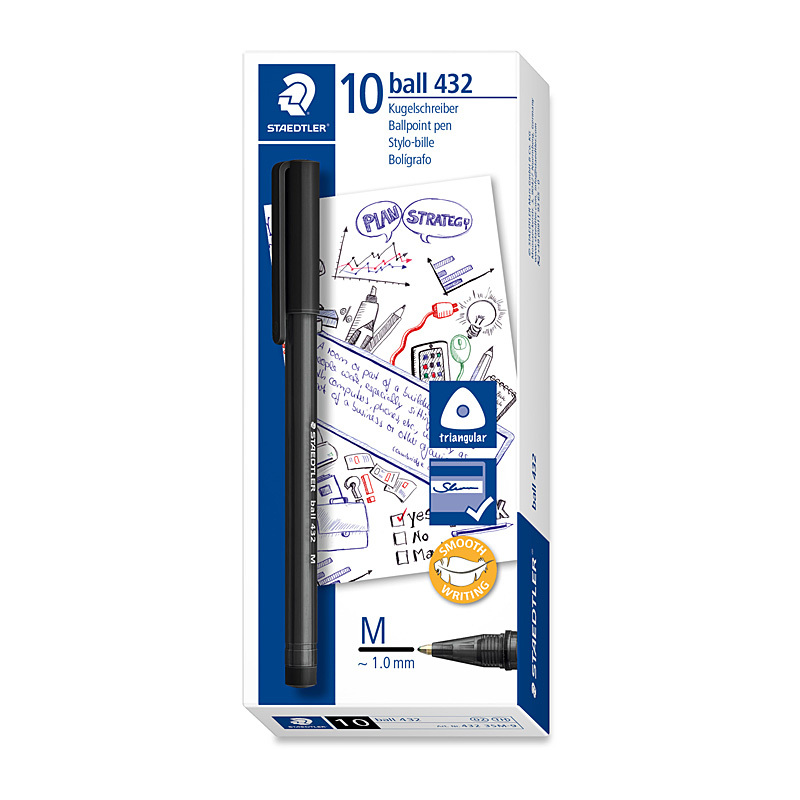 Staed Ballpoint 432 M Blk Bx10 - Mr Inky - Product