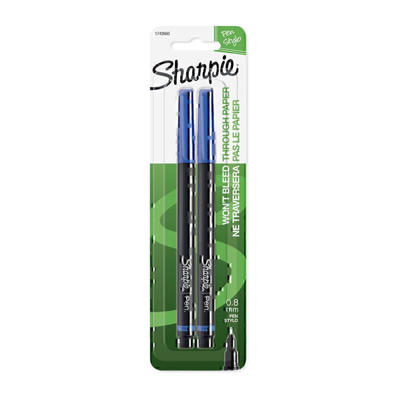 Sharpie Pen Fine Blu Pk2 Bx6 - Mr Inky - Product